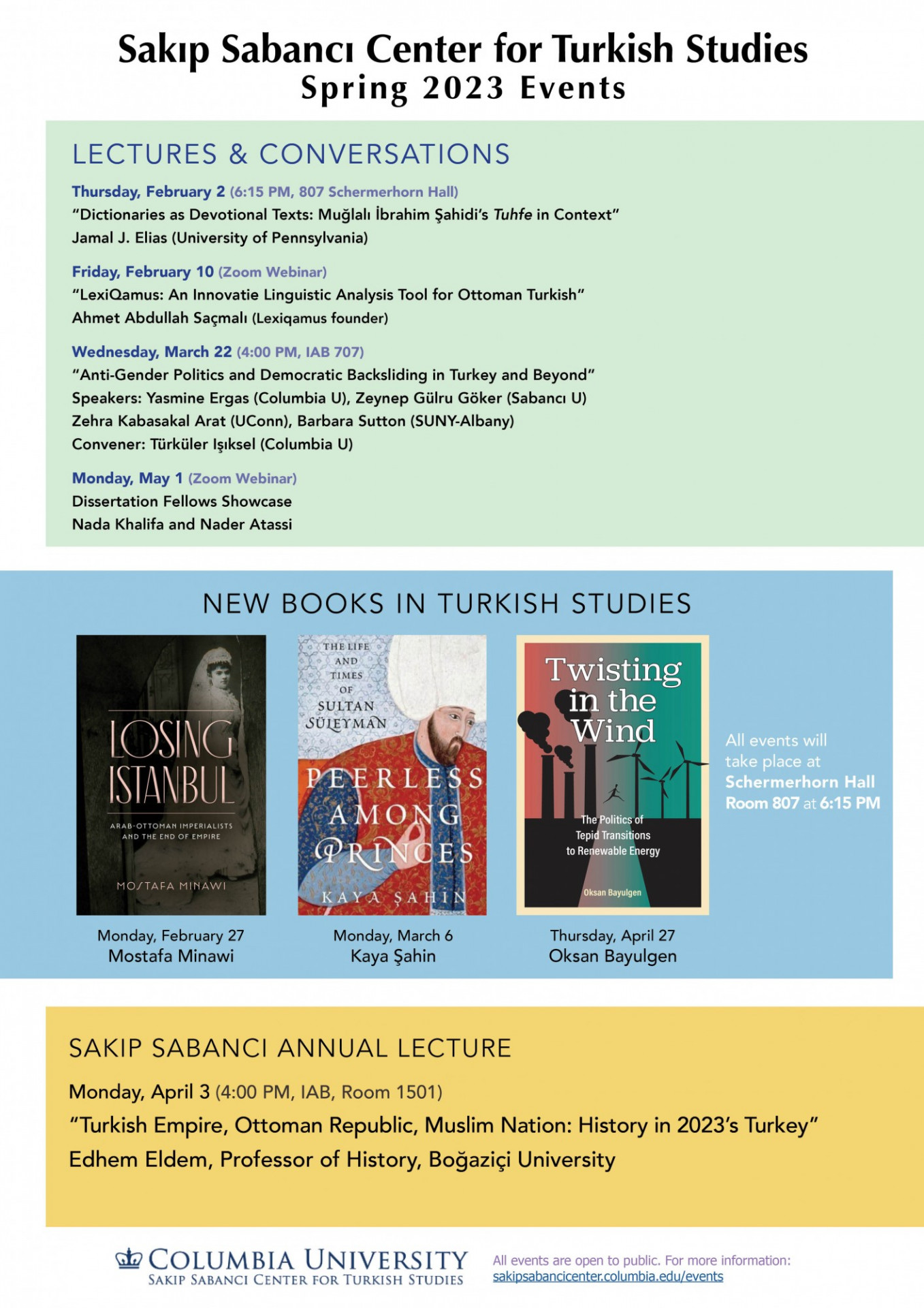 Spring 2023 Events | Sakıp Sabancı Center for Turkish Studies